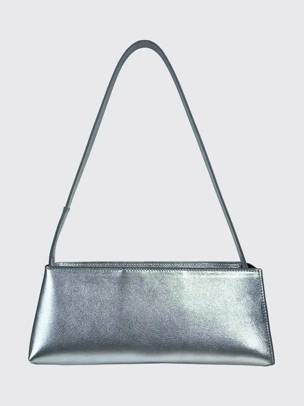 Marni Museo Laminated Leather Shoulder Bag In With Embossed Logo