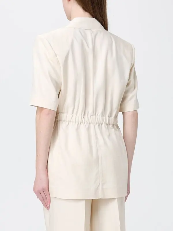 Pinko Single Breasted Viscose Blend Canvas Blazer