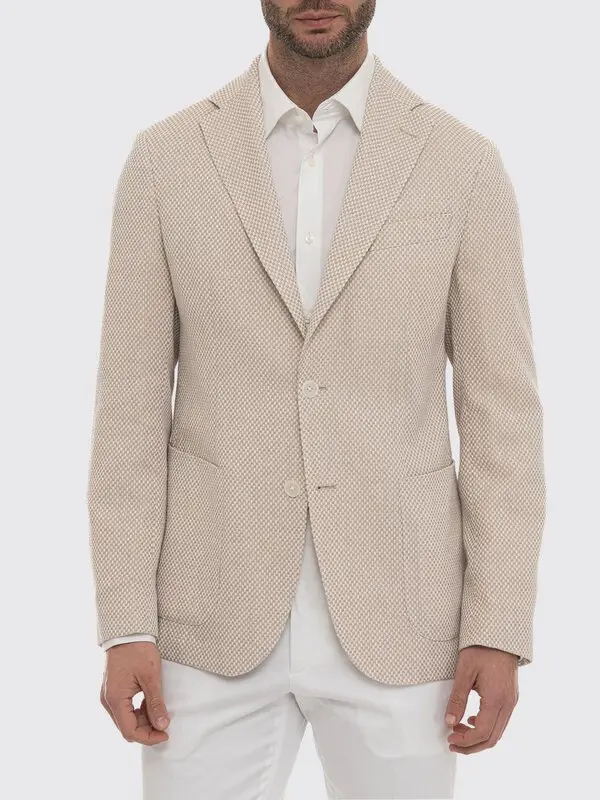 BOSS Single-breasted Blazer In Structured Cotton Blend