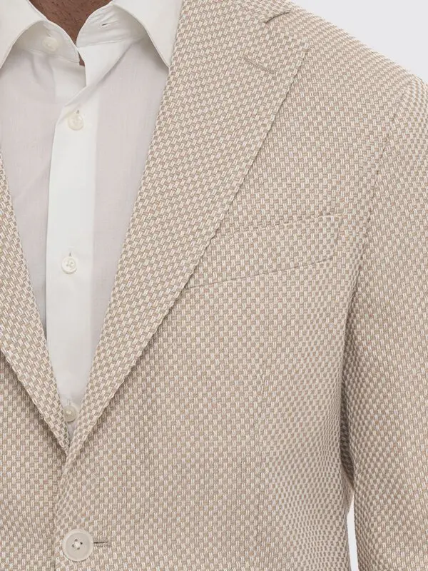 BOSS Single-breasted Blazer In Structured Cotton Blend