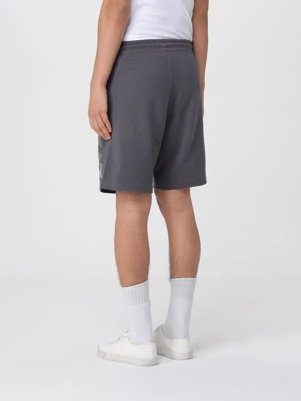 EA7 Cotton Jogging Shorts With Logo - Grey