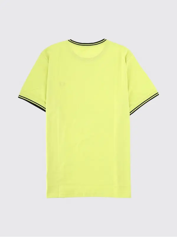 Fred Perry Slim Fit Cotton T-shirt With Contrast Trims And Embroidered Logo