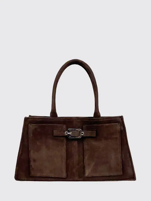 Gimaguas Annamaria Suede Leather Shoulder Bag With Double Handle - Brown