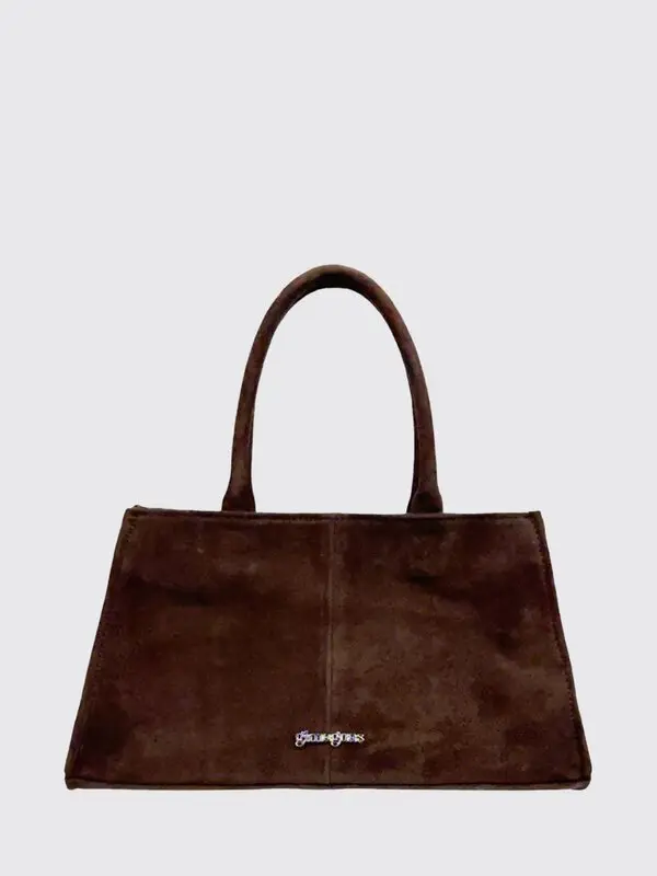 Gimaguas Annamaria Suede Leather Shoulder Bag With Double Handle - Brown