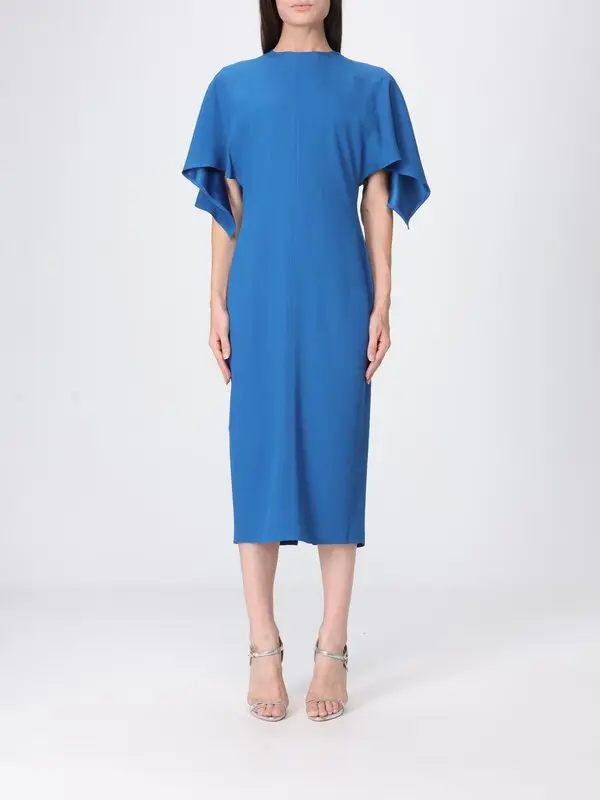 Stella McCartney Crêpe Midi Tunic Dress With Teardrop Back - Blue