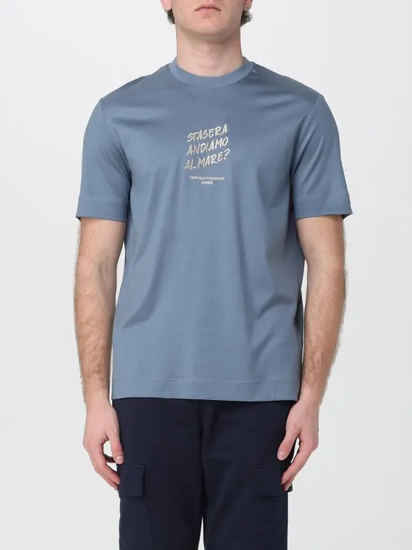 Emporio Armani Slogan T-shirt - Blue