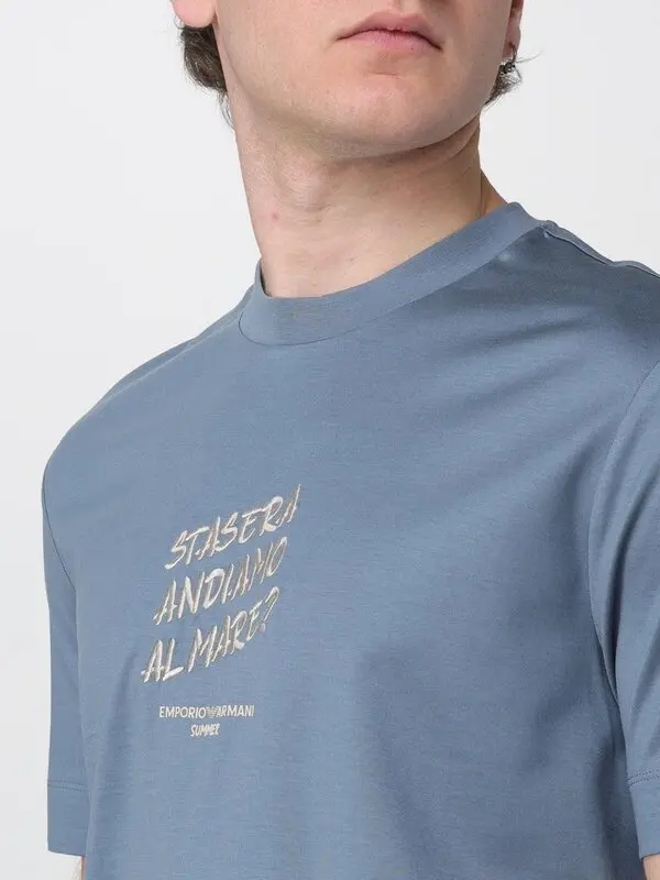 Emporio Armani Slogan T-shirt - Blue