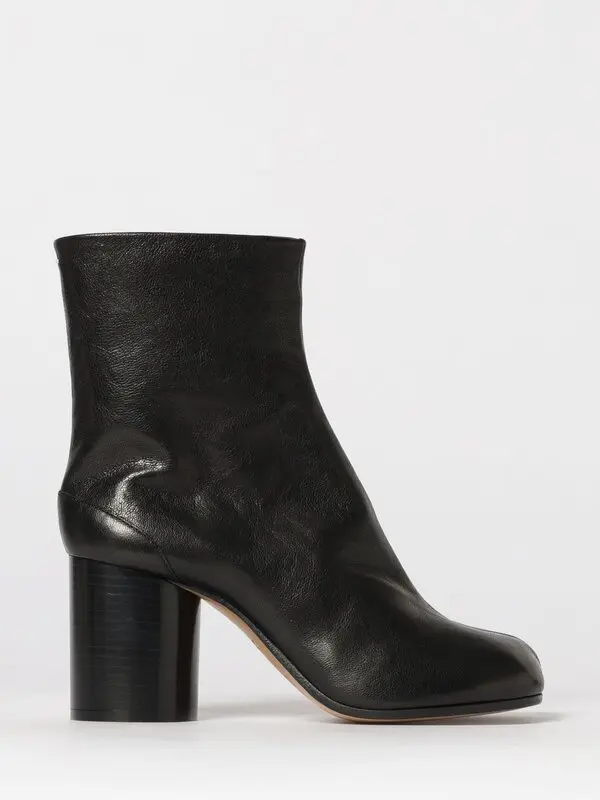 MAISON MARGIELA Tabi Leather Ankle Boots - Black