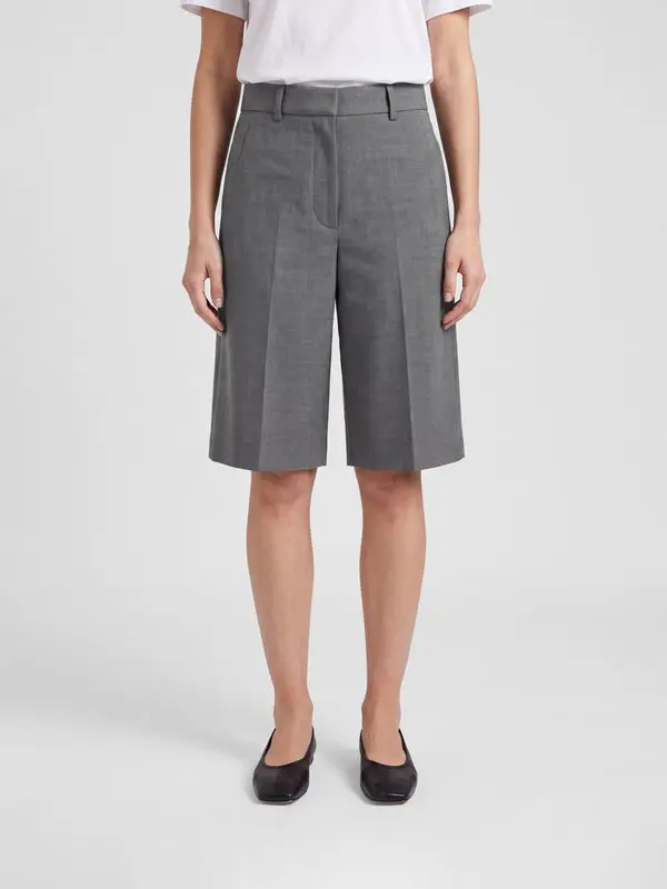 MAISON MARGIELA High-waisted Wool Blend Tailored Shorts