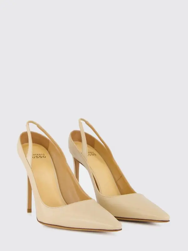 FRANCESCO RUSSO Leather Slingback Pumps With Stiletto Heel