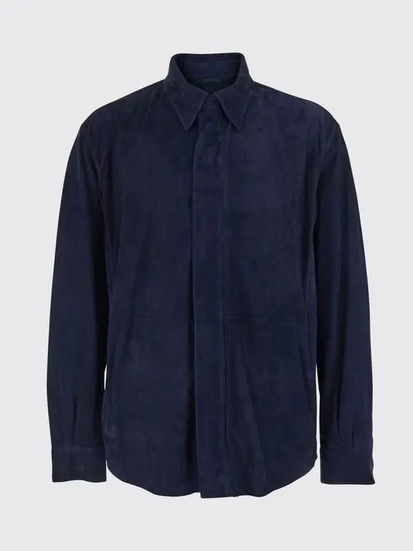 Giorgio Armani Suede Lambskin Leather Shirt Jacket