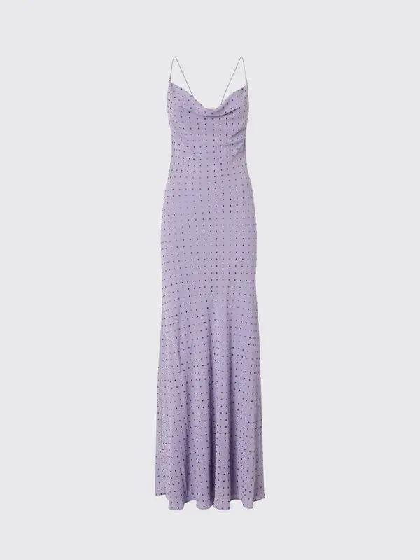 Pinko Long Dress With Embellishments - Violet