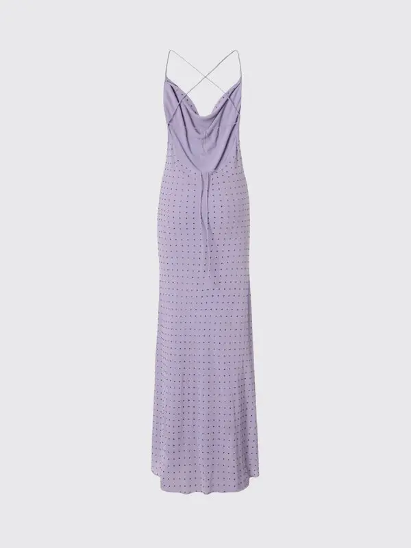 Pinko Long Dress With Embellishments - Violet