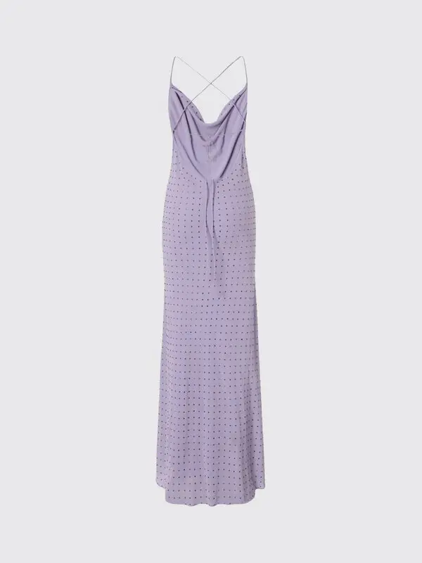 Pinko Long Dress With Embellishments - Violet