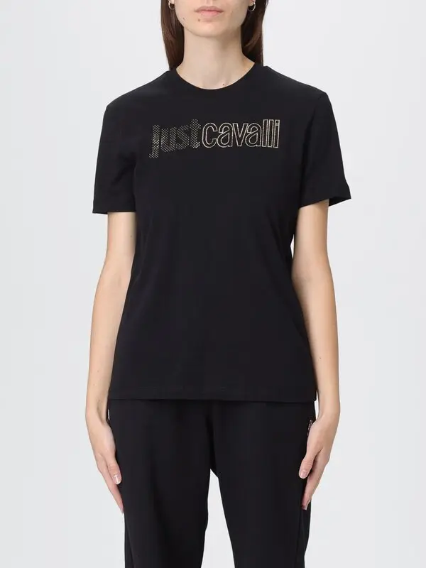Just Cavalli Embellished Logo T-shirt - Black