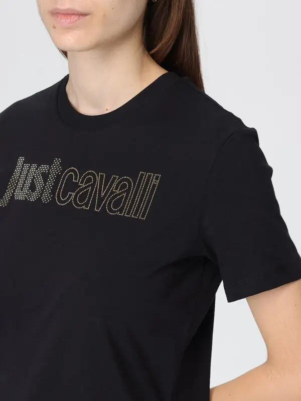 Just Cavalli Embellished Logo T-shirt - Black