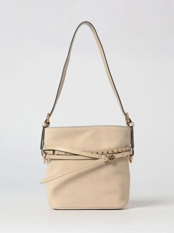 Pinko Studded Shoulder Bag - Beige