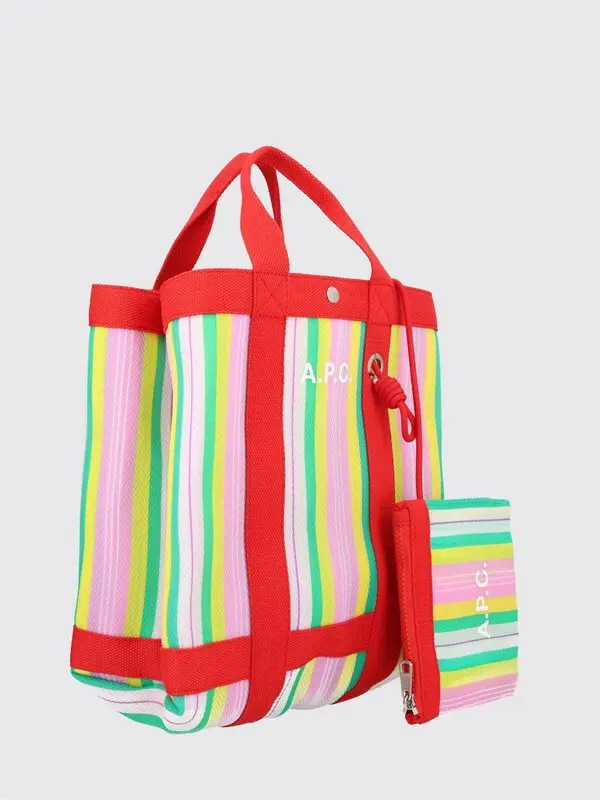 A.p.c. Striped Tote Bag With Removable Pouch