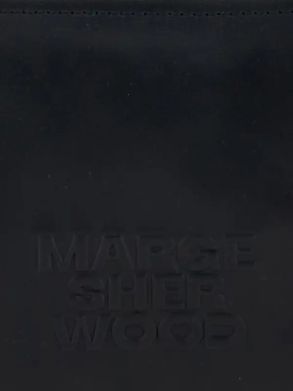 MARGESHERWOOD Boston Flared Leather Shoulder Bag - Black 1
