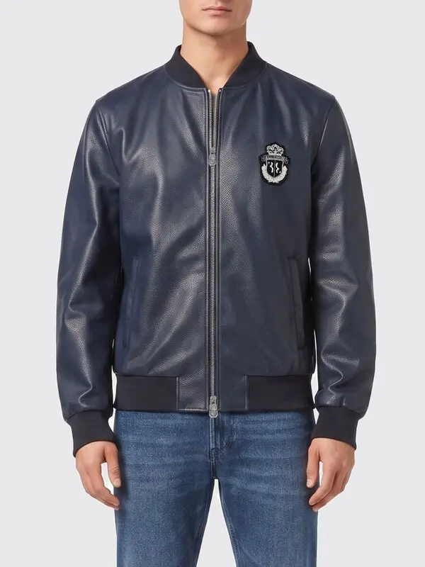 BILLIONAIRE Nappa Bomber Jacket With Emblem