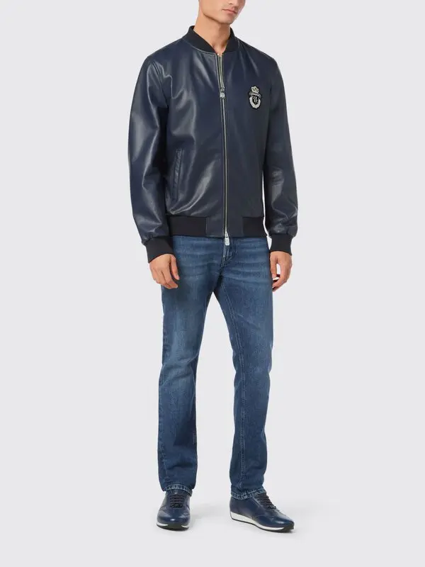 BILLIONAIRE Nappa Bomber Jacket With Emblem
