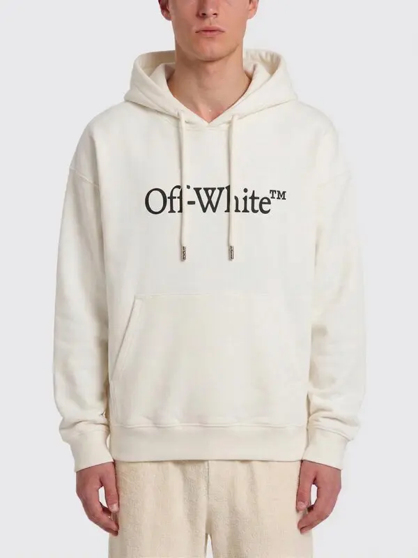 Off-White Cotton Hoodie With Logo