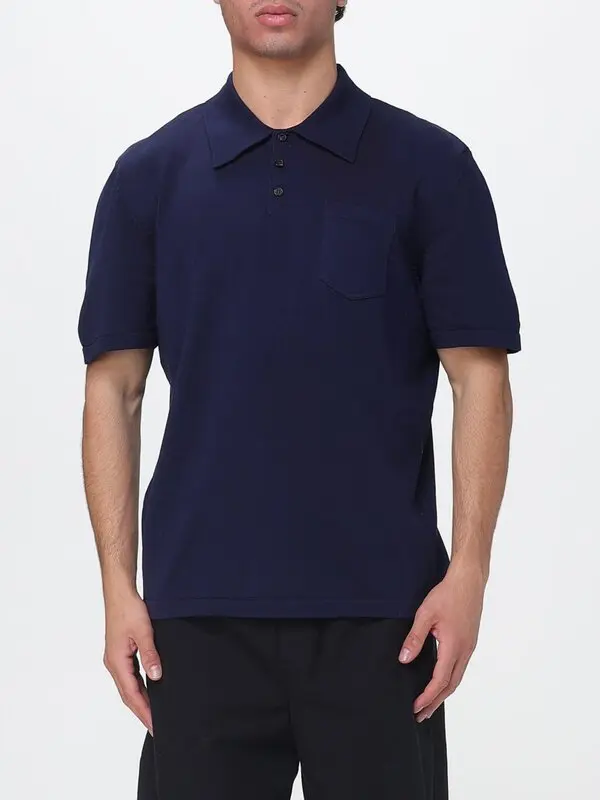A.p.c. Cotton Knit Polo - Navy