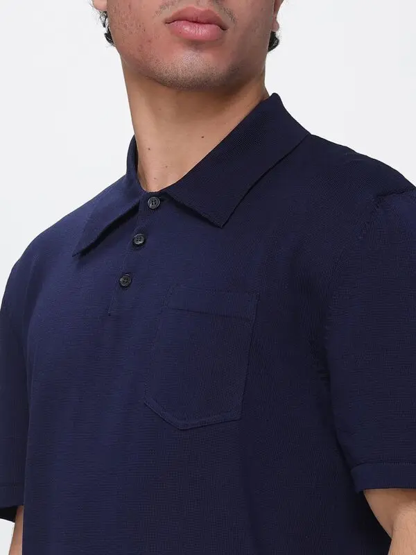 A.p.c. Cotton Knit Polo - Navy
