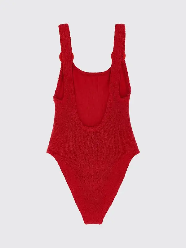 Hunza G U-neck Crinkle One-piece Swimsuit With Ring Detail