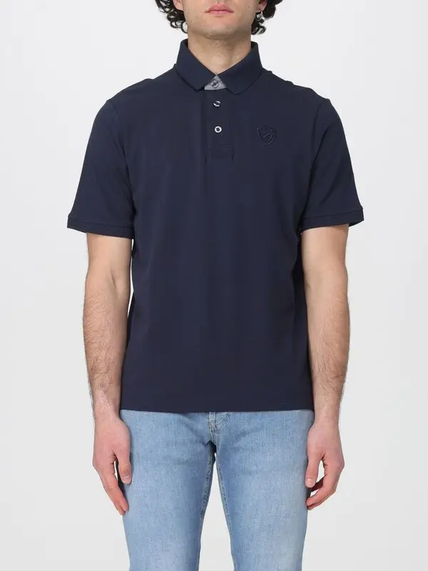 BLAUER. Cotton Polo Shirt - Blue