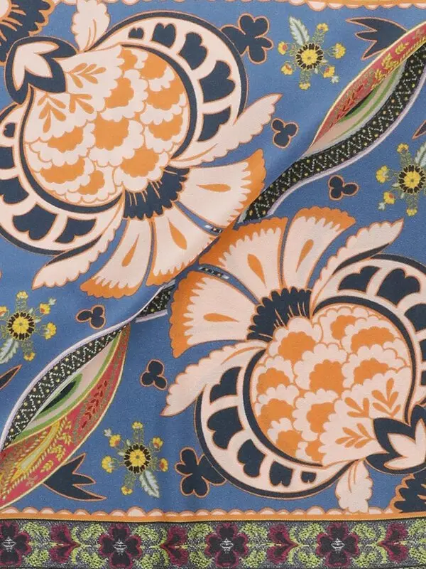 Etro Paisley And Abstract Print Silk Square Scarf