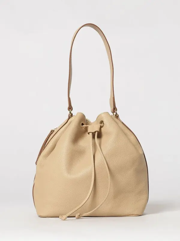 SKYTOS Camilla Pebbled Leather Bucket Bag With Double Handle - Beige