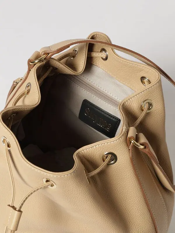SKYTOS Camilla Pebbled Leather Bucket Bag With Double Handle - Beige