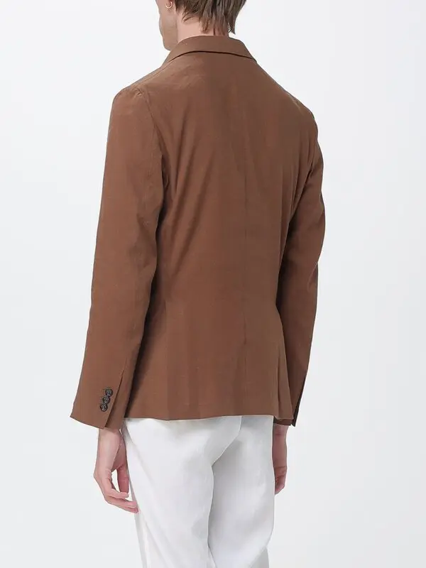 PAOLO PECORA Linen And Viscose Double-breasted Blazer - Hazel