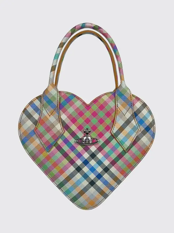VIVIENNE WESTWOOD Josephine Tartan Heart Mini Bag With Metal Orb Logo - Multicolor