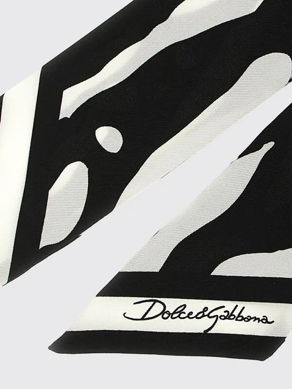 Dolce & Gabbana Silk Bandeau Scarf With Contrasting Zebra Print