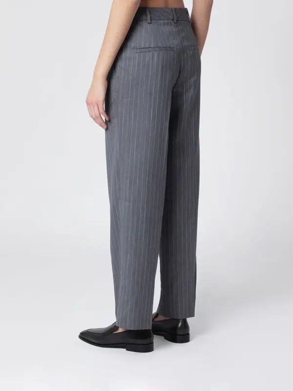 ANINE BING Pinstriped Wool Slim Fit Trousers