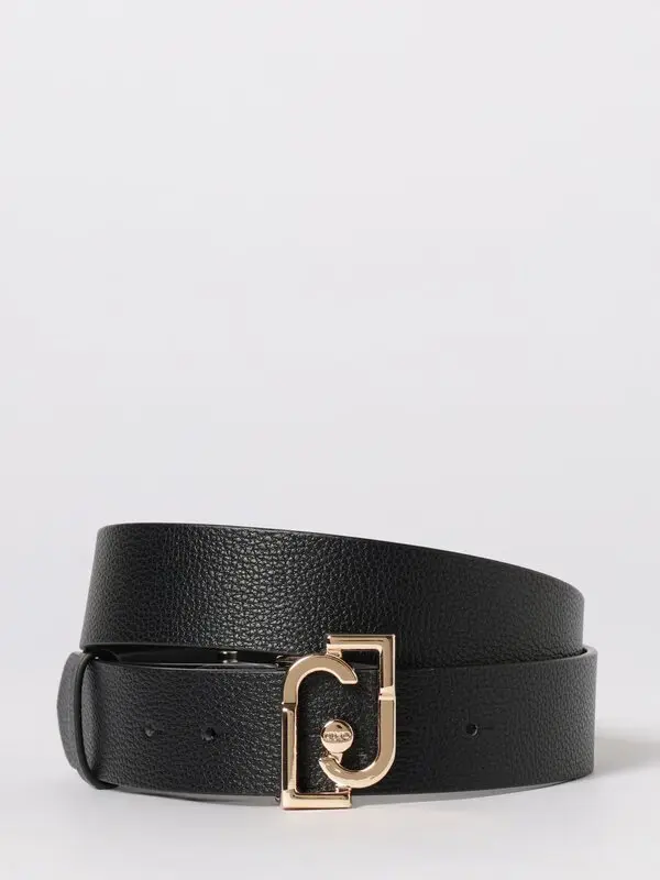 Liu Jo Grained Synthetic Leather Belt With Monogram Buckle