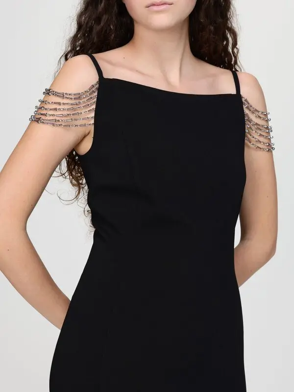 Pinko Embellished Square Neck Midi Dress - Black