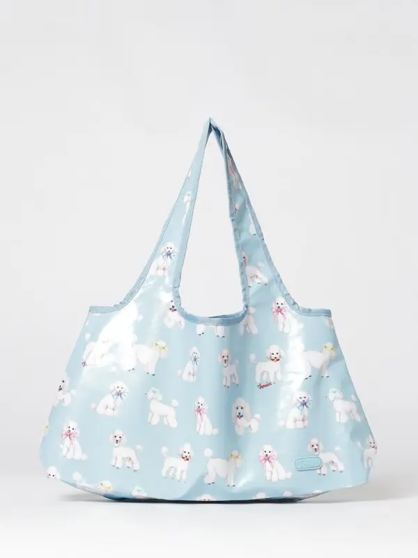 Fiorucci Poodle Print Canvas Tote Bag - Gnawed Blue