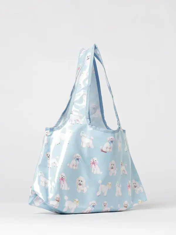 Fiorucci Poodle Print Canvas Tote Bag - Gnawed Blue