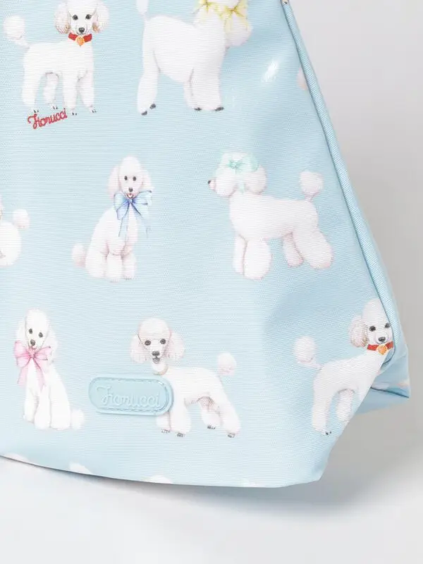 Fiorucci Poodle Print Canvas Tote Bag - Gnawed Blue