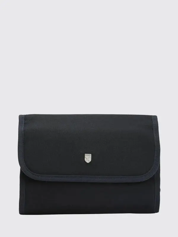 Barbour Waxed Cotton Utility Wash Bag With Leather Trim - Navy