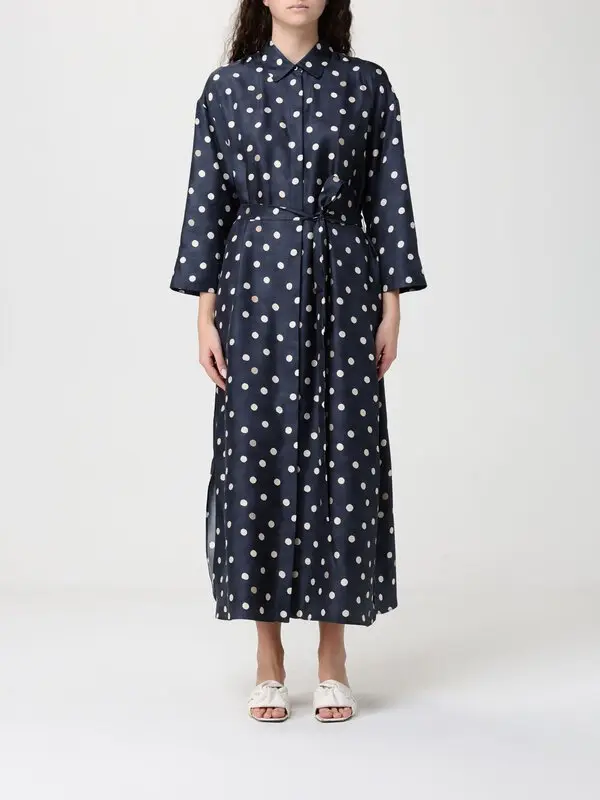 Max Mara Polka Dot Twill Chemisier Dress