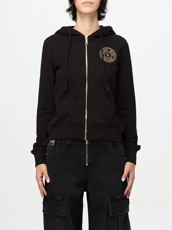 Versace Zip-up Hoodie With Monogram Detail