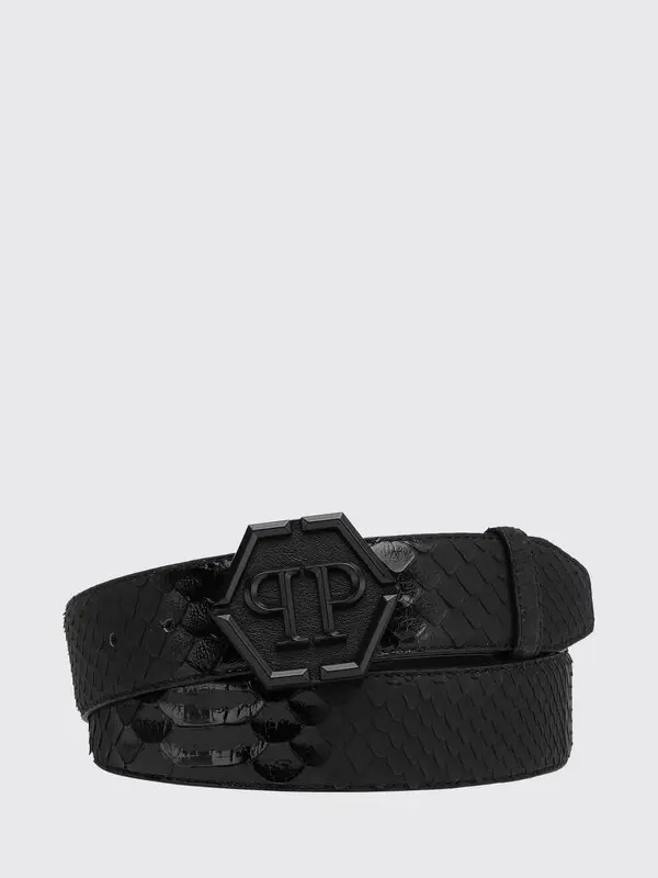 Philipp Plein Python Print Leather Belt