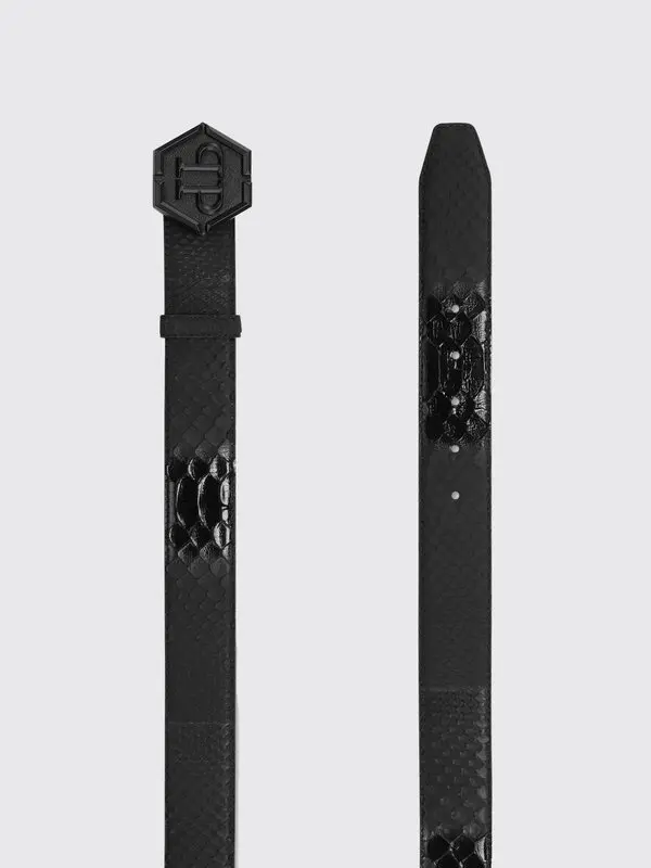 Philipp Plein Python Print Leather Belt