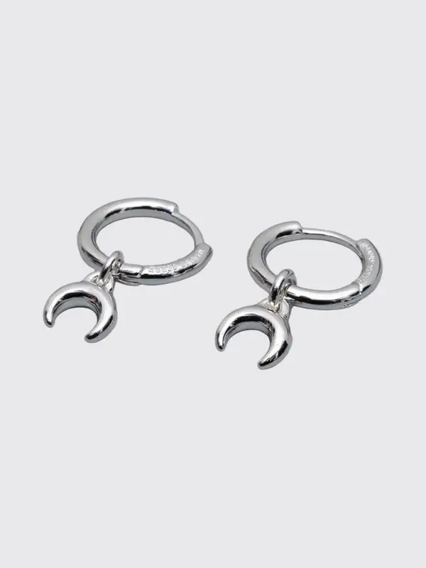MARINE SERRE Plated Brass Crescent Moon Logo Earrings