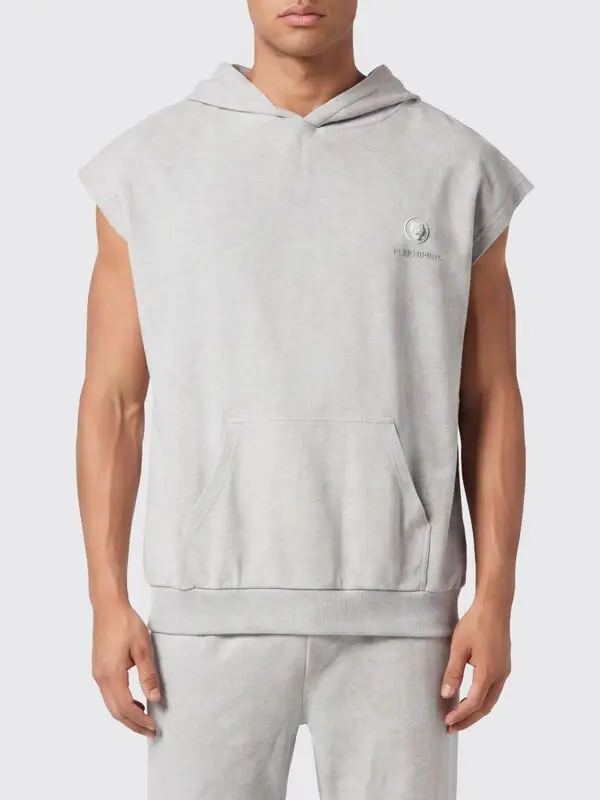 PLEIN SPORT Logo Cotton Hoodie - Grey