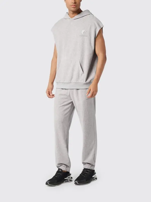 PLEIN SPORT Logo Cotton Hoodie - Grey